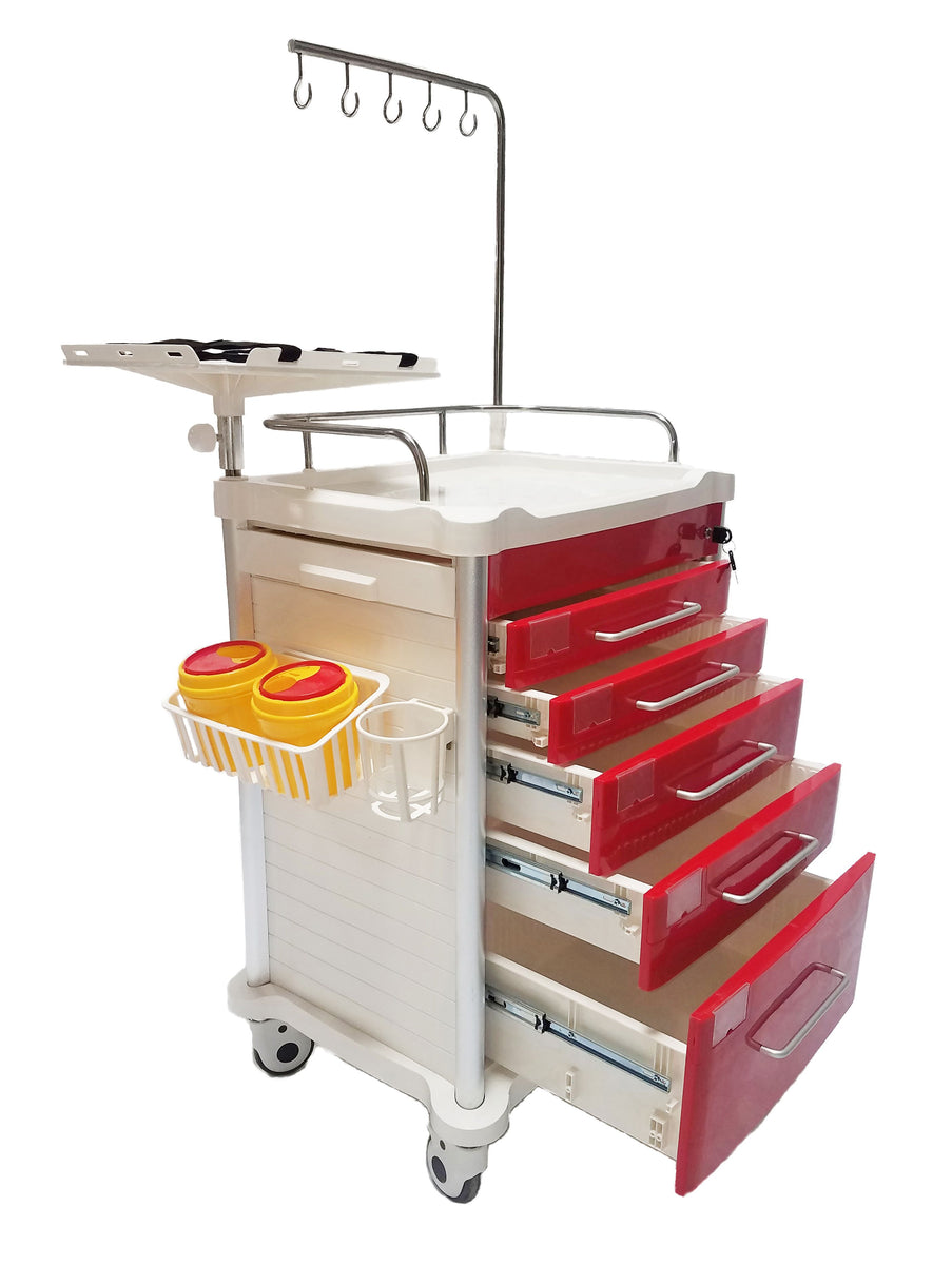 5 Drawer Crash Cart | Lightweight Crash Cart | MS3C | MS3C